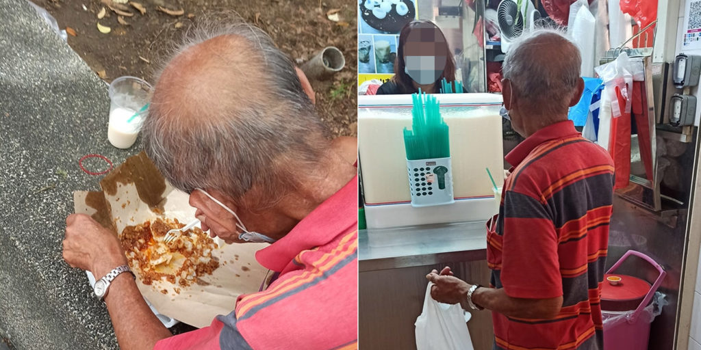 Elderly Man Eats Leftovers At Waterloo Street, Volunteers Give Cash To ...
