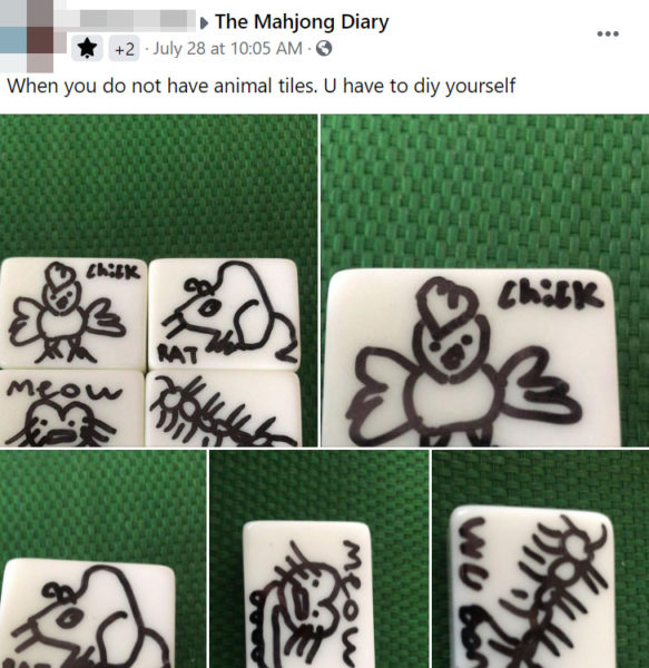 S'pore Mahjong Kakis Draw Animal Tiles Using Markers, Netizens Praise ...