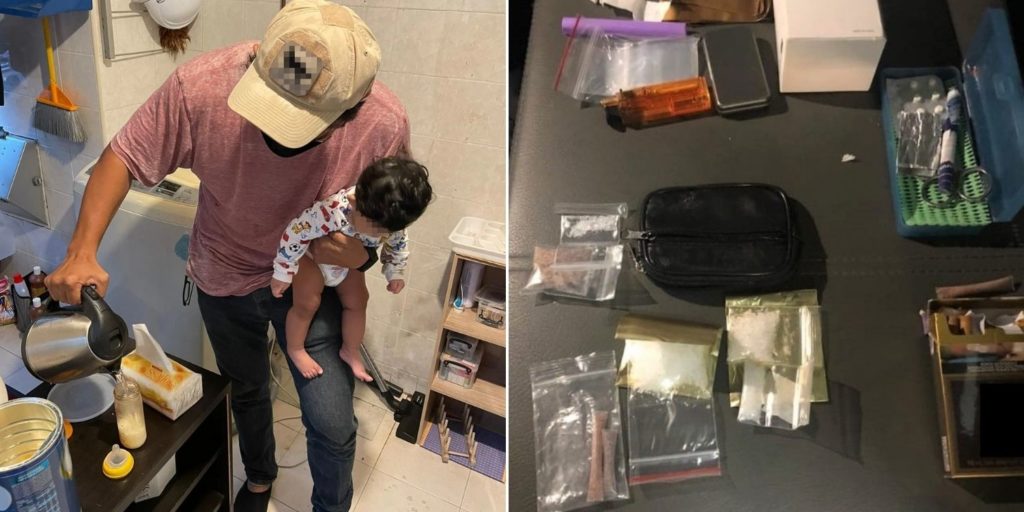 CNB Officer Prepares Milk For Baby In Drug Raid, Among 3 Young Kids Found