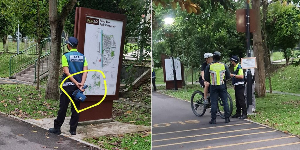 LTA Officer With Speed Gun Seen Monitoring Bicycle Paths, Cyclists ...