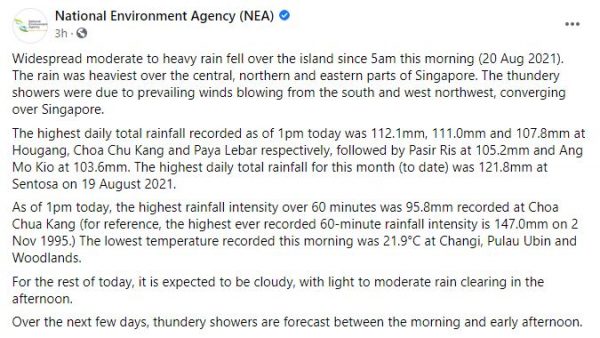 Temperature Drops To 21.9°C At Changi, Woodlands & Pulau Ubin After 20 ...