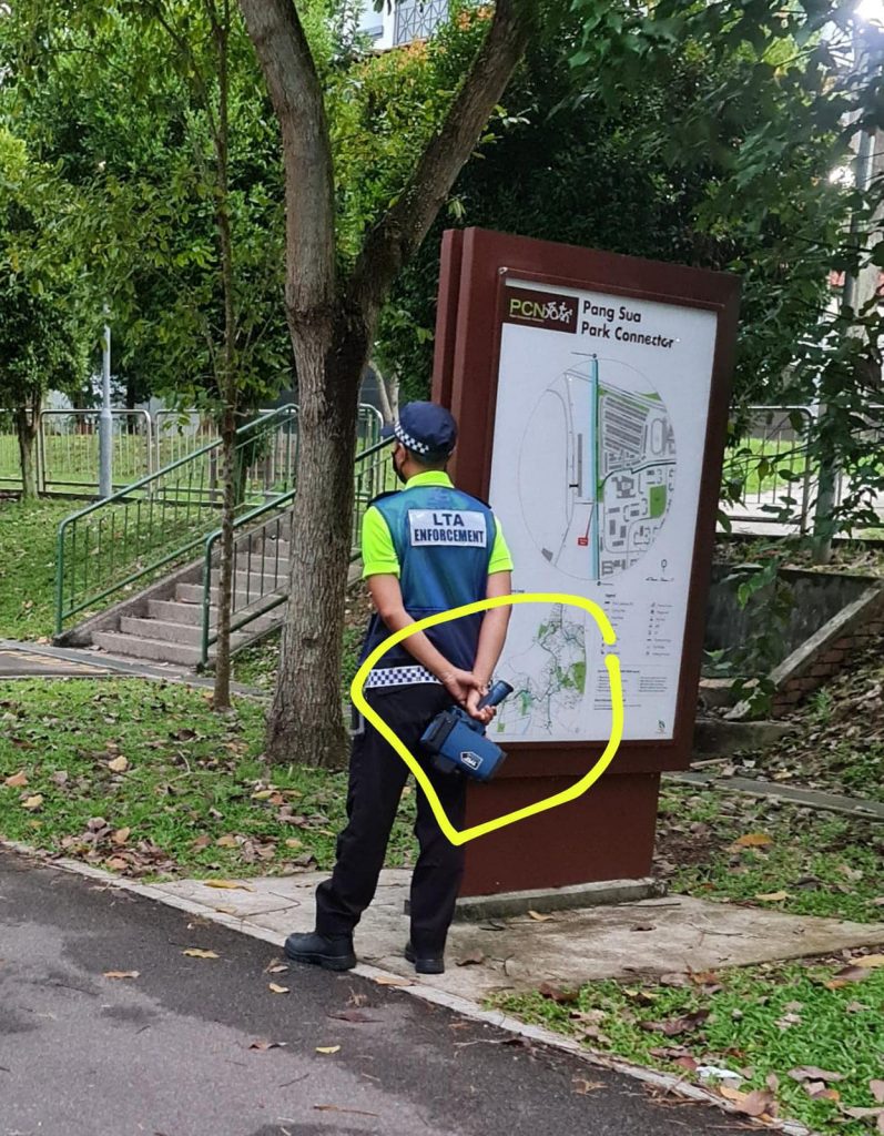 LTA Officer With Speed Gun Seen Monitoring Bicycle Paths, Cyclists ...