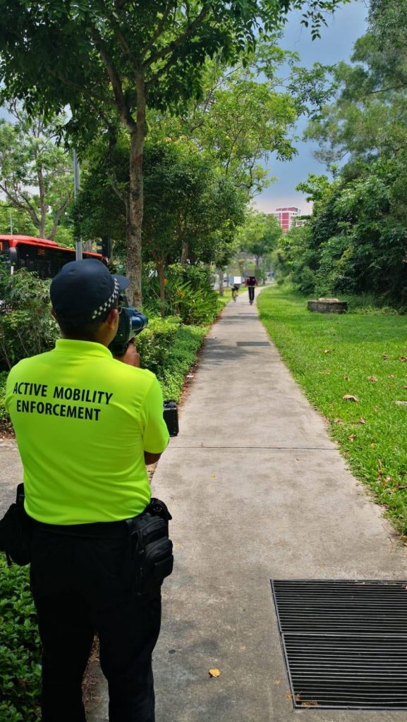 LTA Officer With Speed Gun Seen Monitoring Bicycle Paths, Cyclists ...