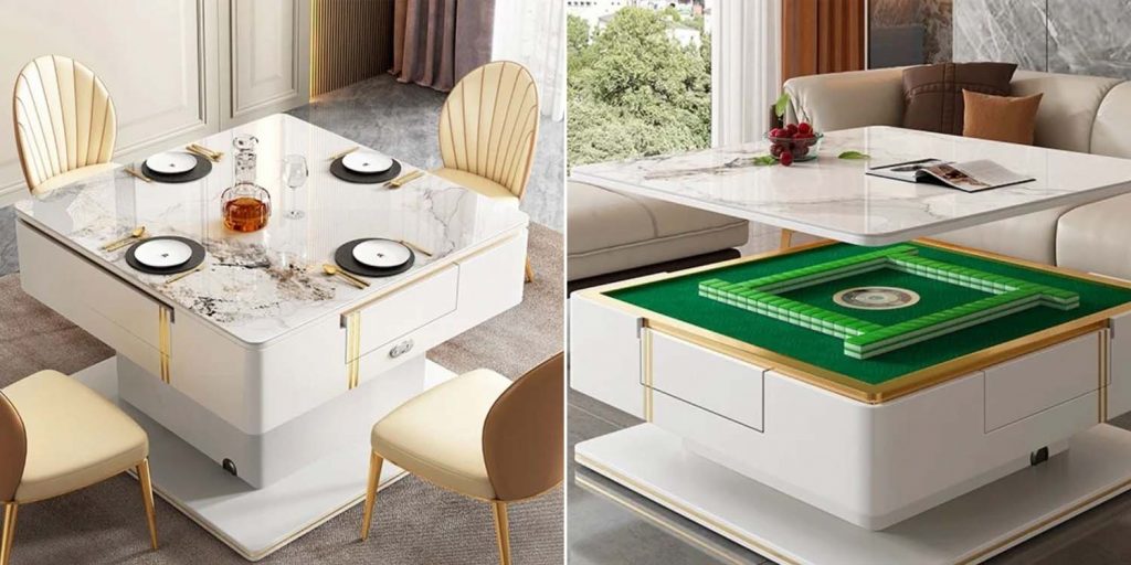 This Mahjong Table Turns Into A Dining Or Coffee Counter To Hide ...