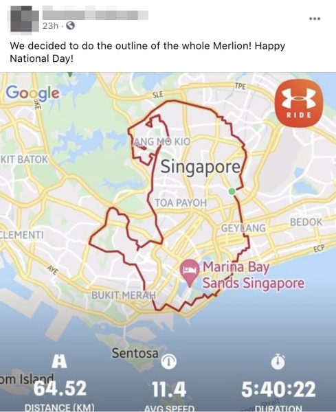 Cyclist Draws Entire Merlion With 64KM Route, Highlights Unique Way To ...