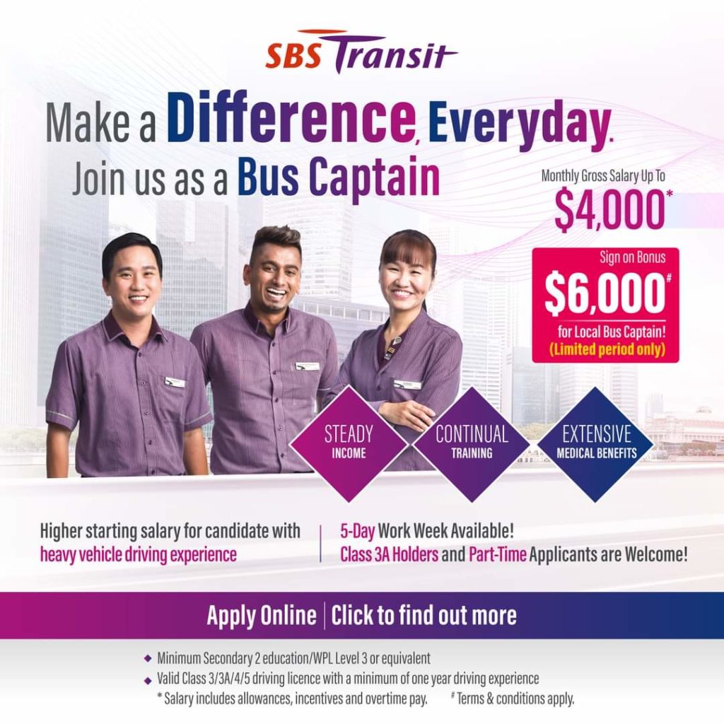 SBS Transit Offers Up To $4K Salary For Bus Captains, Redditors Applaud ...