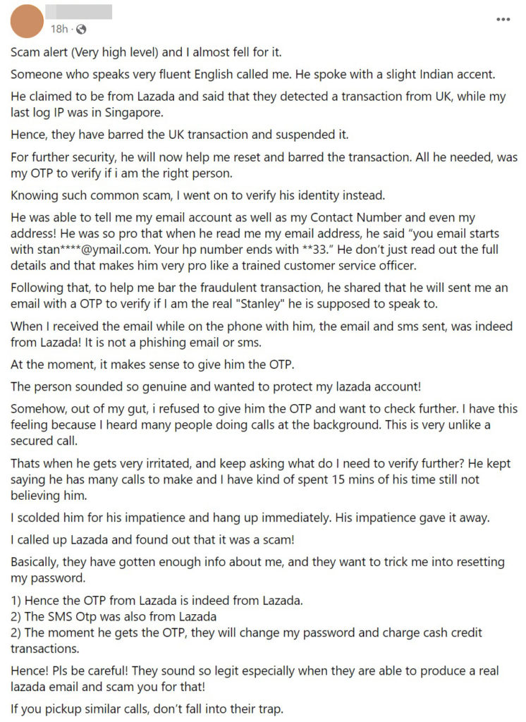 Lazada Scammer Allegedly Provides Victim With Legit Email & SMS ...