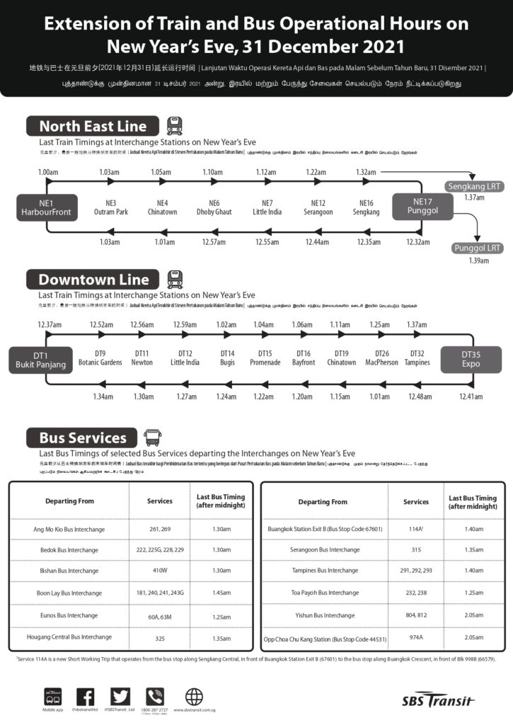 Downtown & North East Line Train Services Extended By 1 Hour On New ...