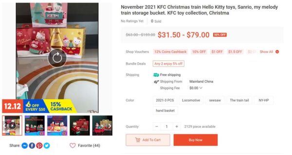 KFC China Has Hello Kitty Chicken Bucket & Trains For Festive Sanrio Fans