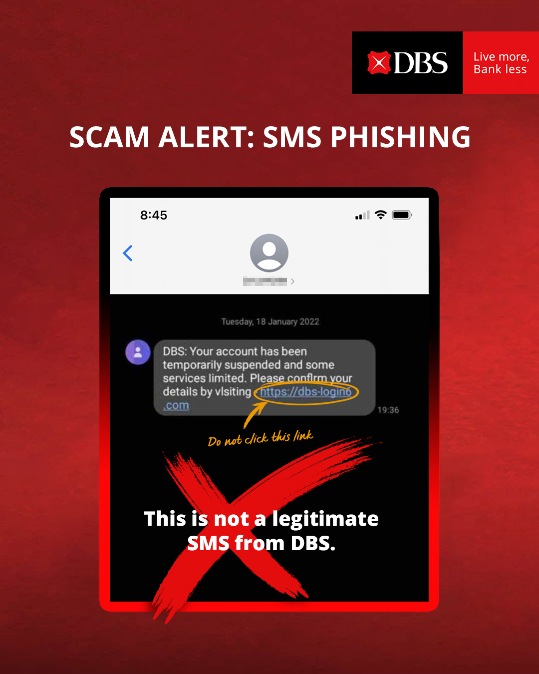 New DBS Scam Tells Customers To Click Phishing Link, Bank Urges Caution