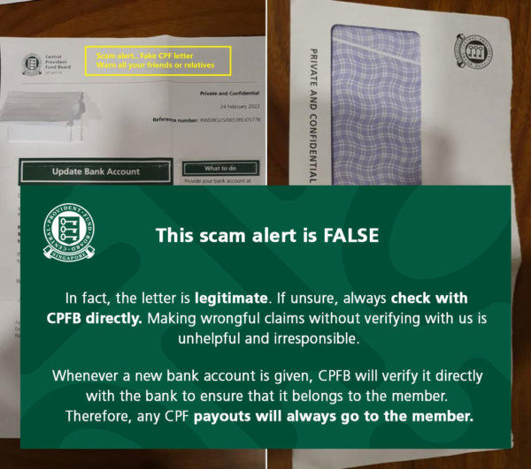 Scam Alert On 'Fake' CPF Letter Is Actually False, CPF Board Says ...