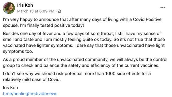 Iris Koh Gets Covid-19 & Claims She May Have Lifelong Immunity, Experts ...