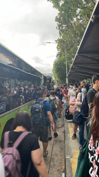 Long Queues Form Outside Woodlands Checkpoint On Good Friday, Bus Stop ...