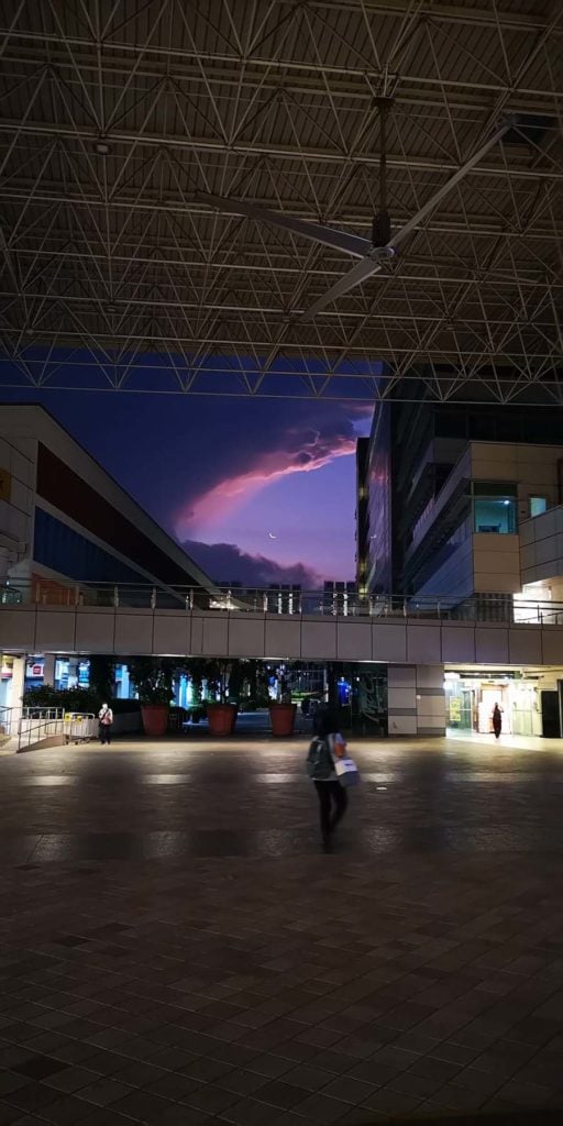 Purple S’pore Sky With Dark Cloud & Crescent Moon Resembles Marvel’s ...