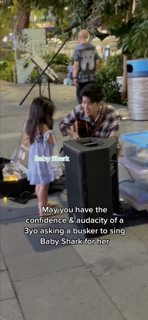 Orchard Busker Fulfils Toddler’s ‘Baby Shark’ Song Request, She Hugs ...