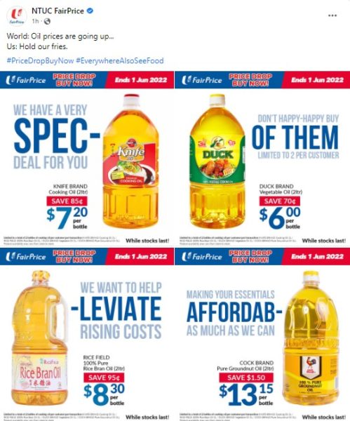 FairPrice Has 10% Off 4 Cooking Oils, Customers Can Cop 2 Bottles Per ...