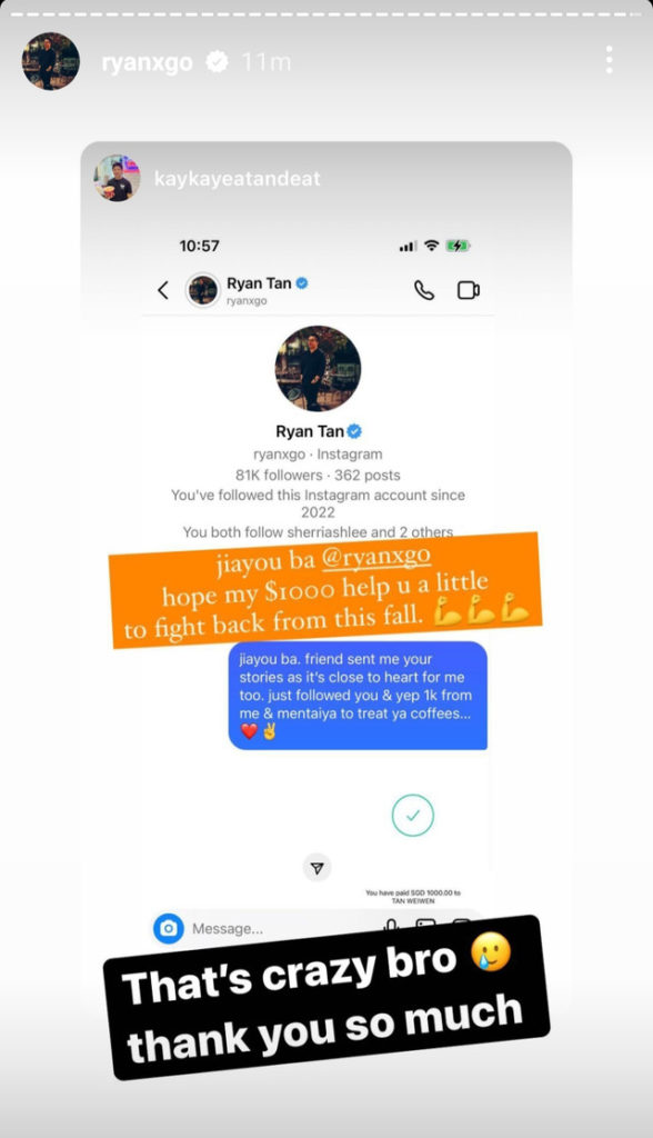 Ryan Tan Says He’s ‘Officially Broke’ After Leaving NOC, Man Donates S ...