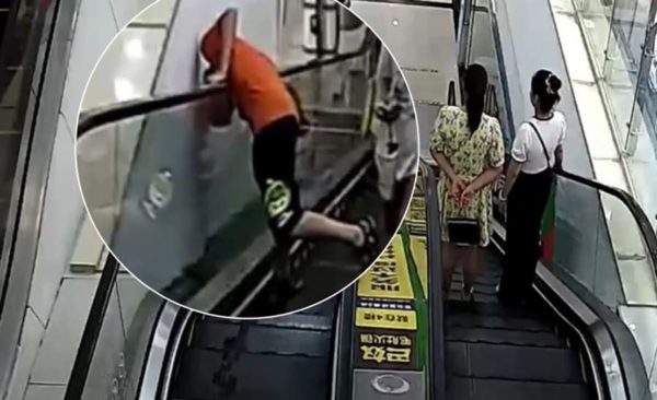 Boy In China Gets Head Stuck Between Escalator & Wall, Quick-Thinking ...