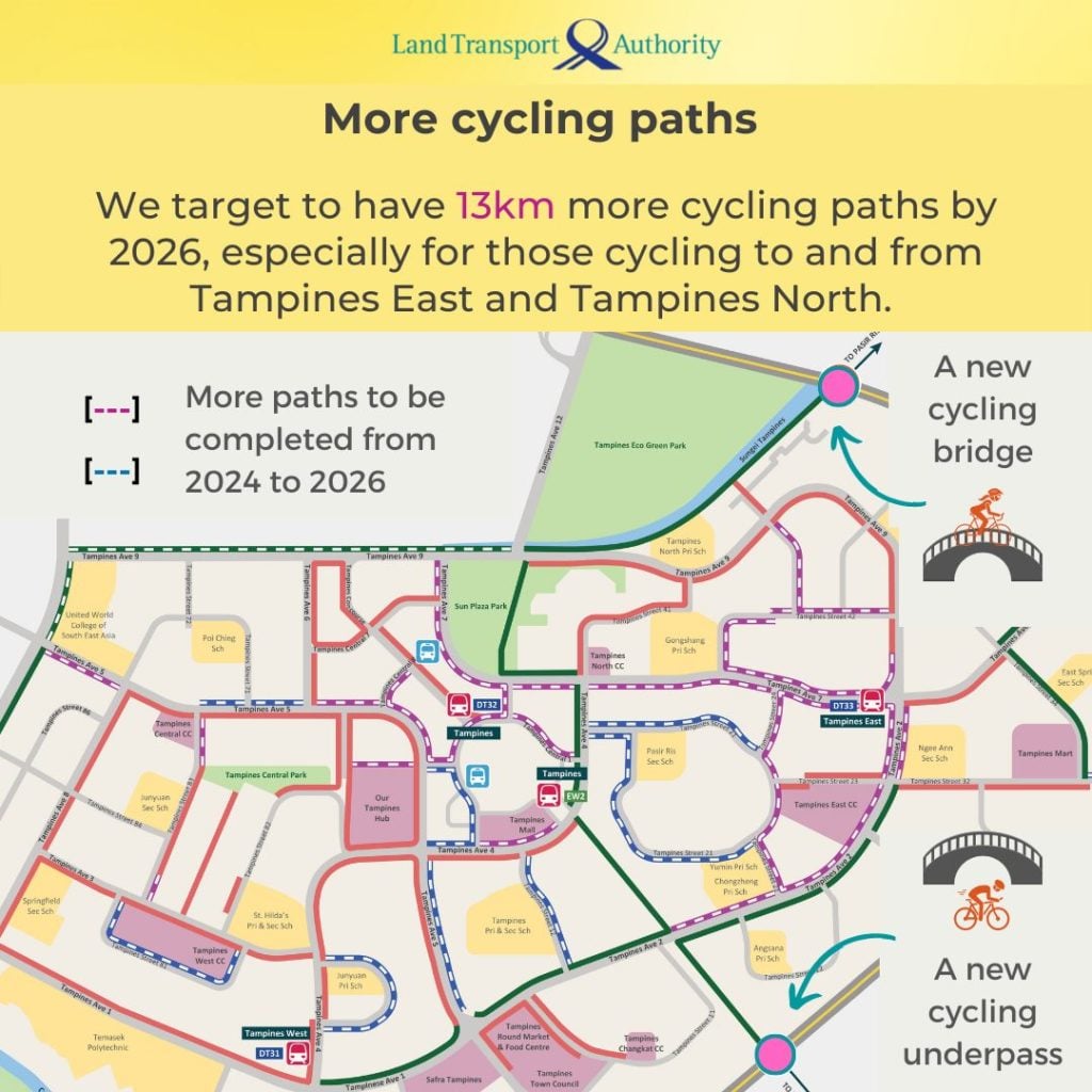 LTA To Expand Cycling Paths In Tampines By 13km, New Routes Will ...