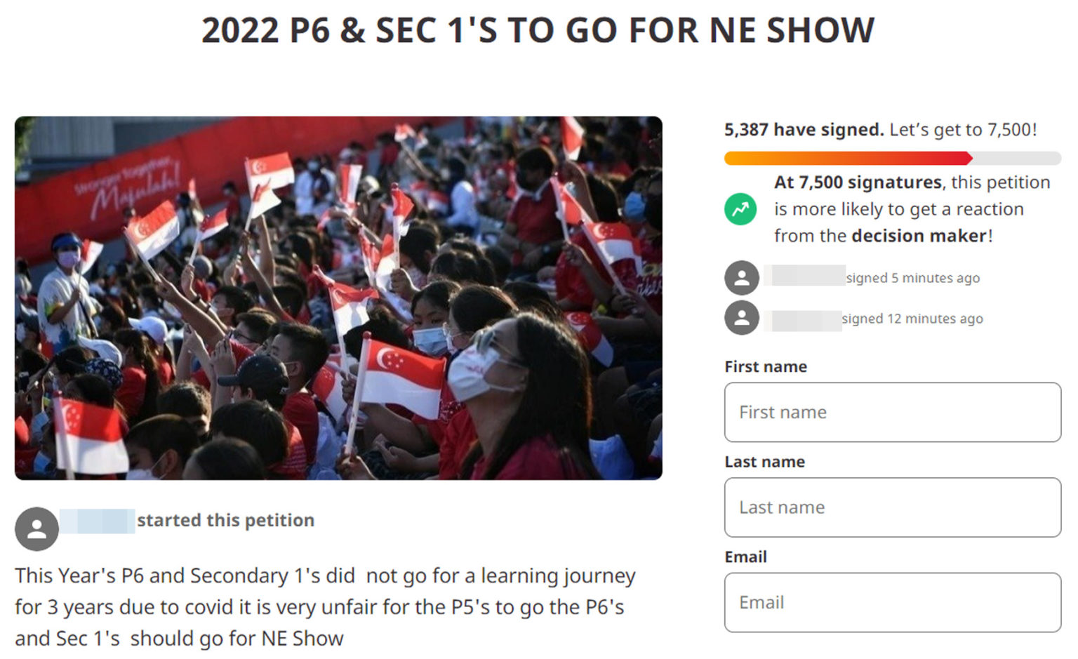Petition Seeking Free NDP Tickets For Sec 1 & P6 Students Exceeds 5,000 ...