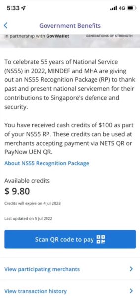 NSmen Free To Decide How To Use NS55 Credits, Encashment Might Incur ...