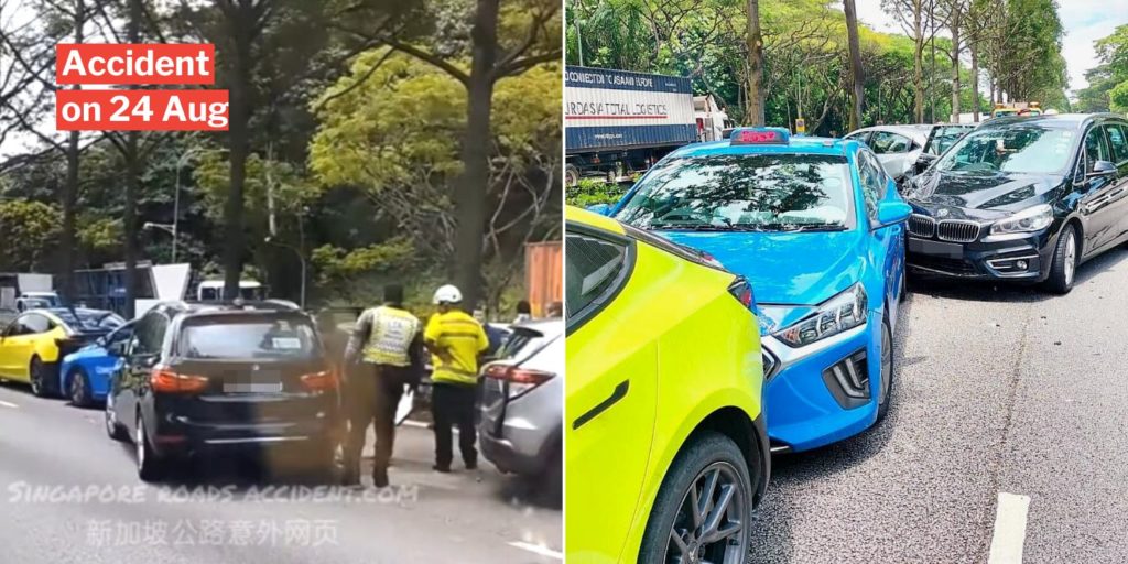 4 Cars Involved In Chain Collision Along PIE, 8 People Brought To Hospital