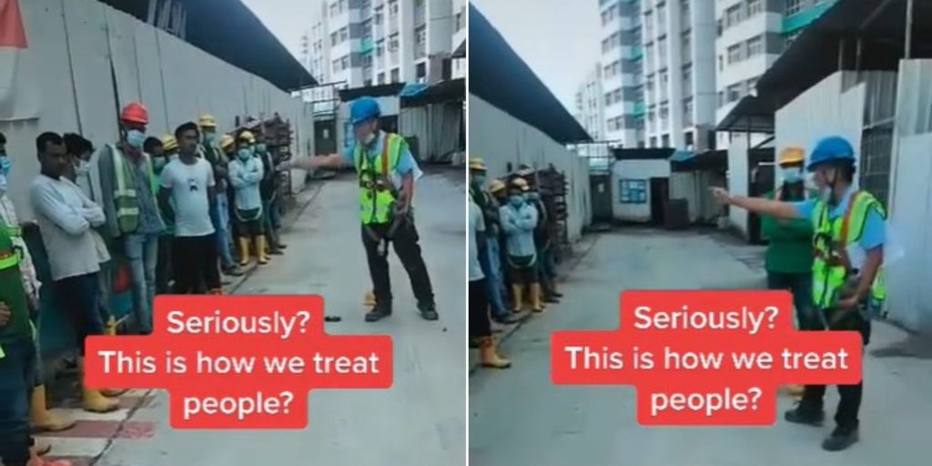 S'pore Construction Workers Seen Getting Severe Scolding From Officer ...