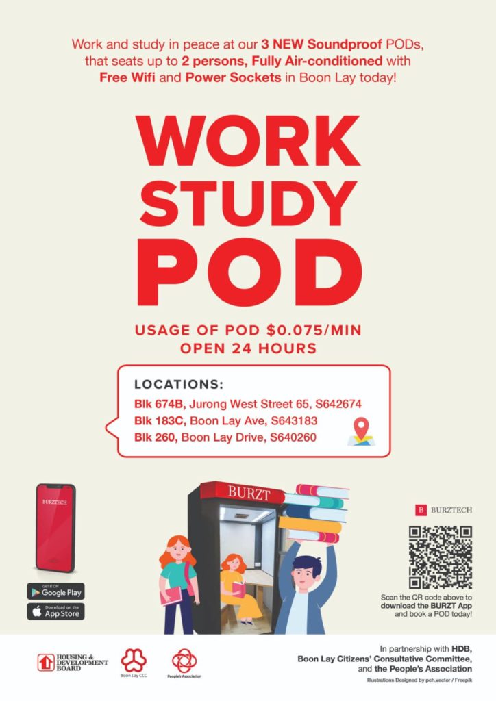 New Pods At Boon Lay HDB Are Your Own VIP Room For Working & Studying, Open 24/7