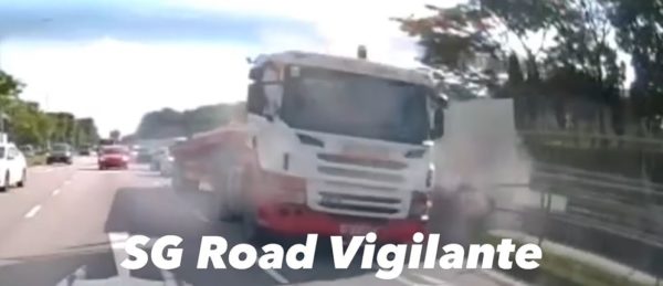 Truck Driver In Woodlands Jams Brakes After Car Suddenly Cuts Into Lane ...