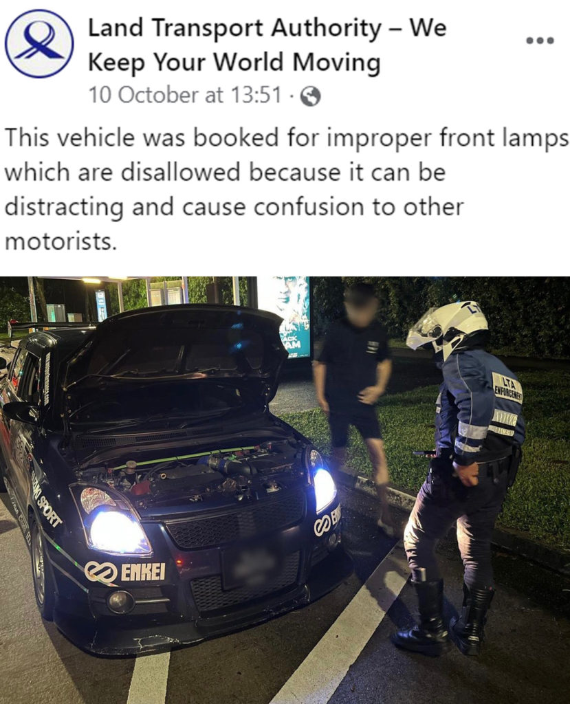 LTA Officers Catch Vehicles With Illegal Modifications, Car With ...