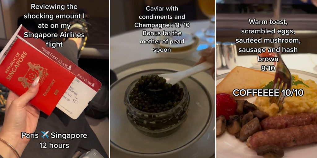 Jade Rasif Reviews SIA First-Class Menu, Atas Meals Include Caviar ...