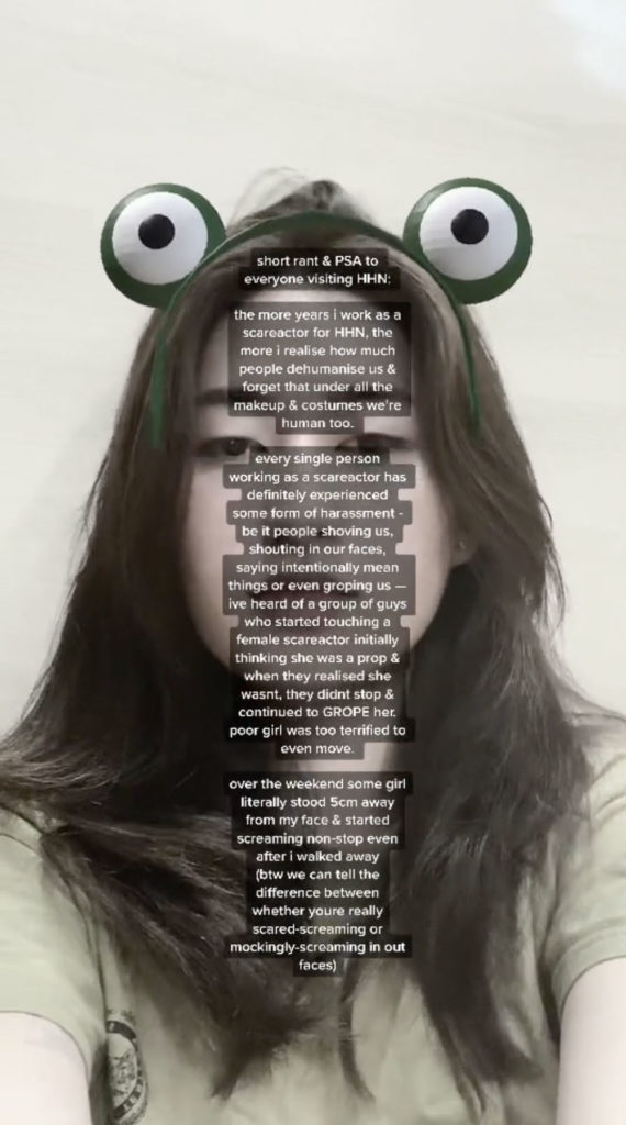 Halloween Horror Night Scare Actor Reveals Harassment She Faces On The ...