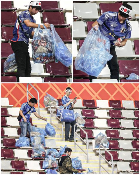 Japan Fans Clean Up Stadium After World Cup Win Over Germany ...