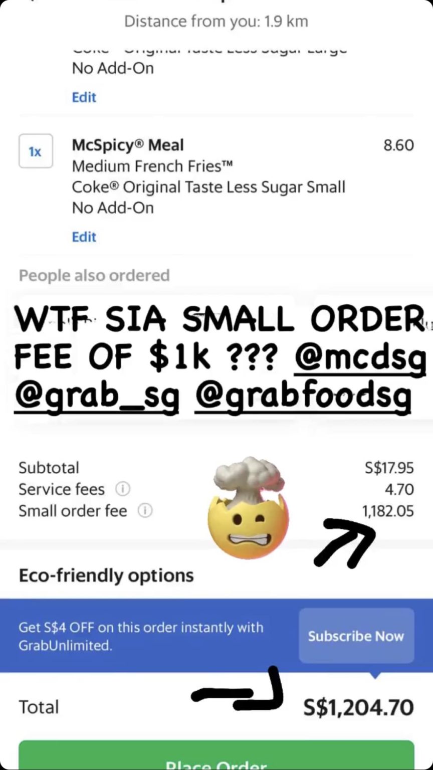 GrabFood Small Order Fees Jump To Over S$1K Due To Glitch, Platform ...