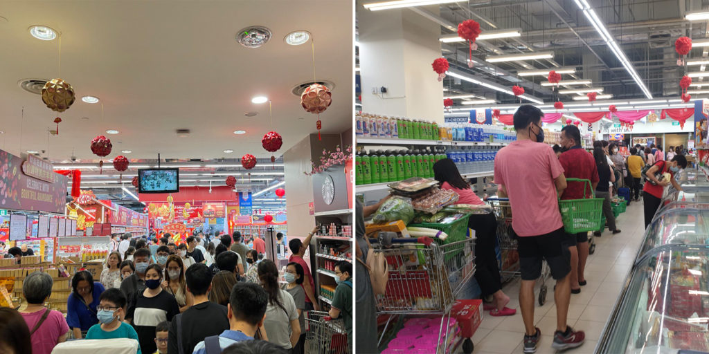 Customers Crowd FairPrice Outlets On Weekend Before CNY, Stand In Line ...