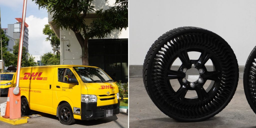 Some DHL S’pore Vehicles Have Puncture-Proof Tyres, They’re Not Filled ...