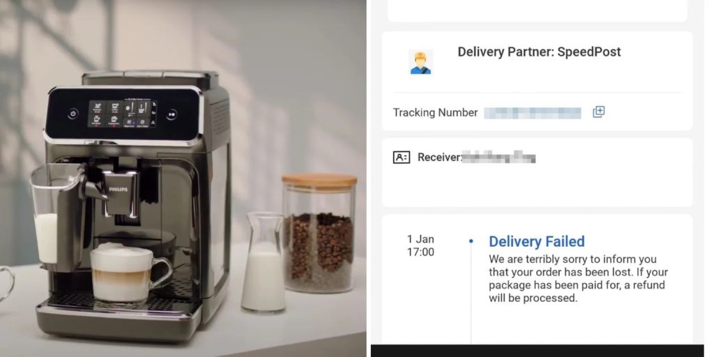 Man's S$700 Coffee Machine Gets Lost In Transit, Lazada Refunds Him 15 Days Later