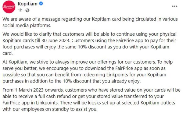 Kopitiam Card Valid For Use Till 30 Jun, Refund Of Stored Value ...