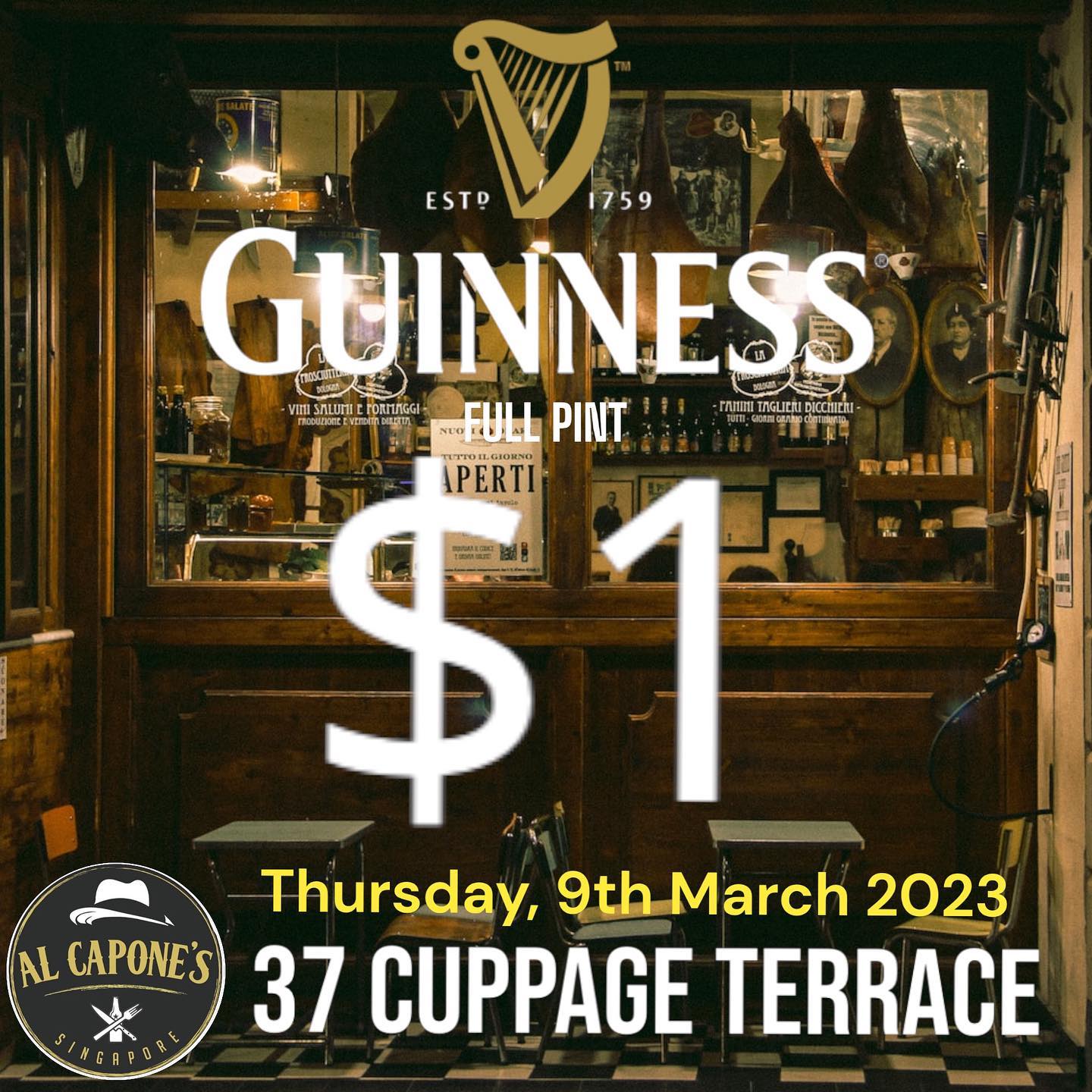 Al Capone's Has S$1 Guinness Pints At Cuppage Outlet For Customers Who ...