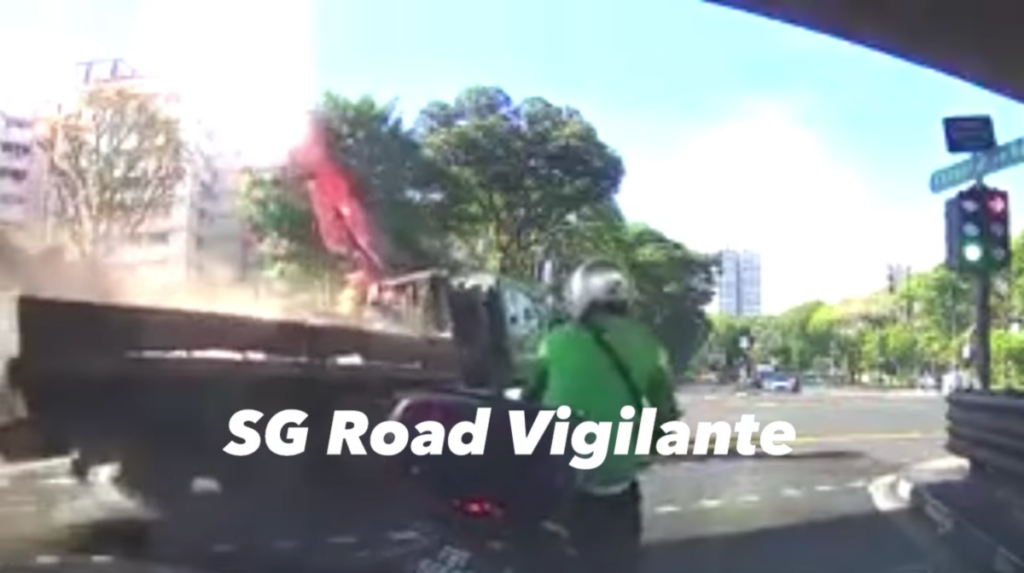 Lorry Carrying Crane Almost Hits Grab Rider After Swerving Dangerously ...