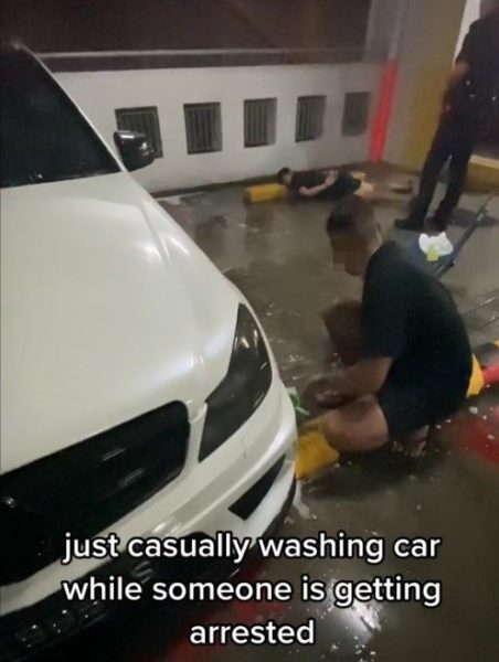 Man Continues Washing Car While Police Arrest Someone At HDB Carpark ...