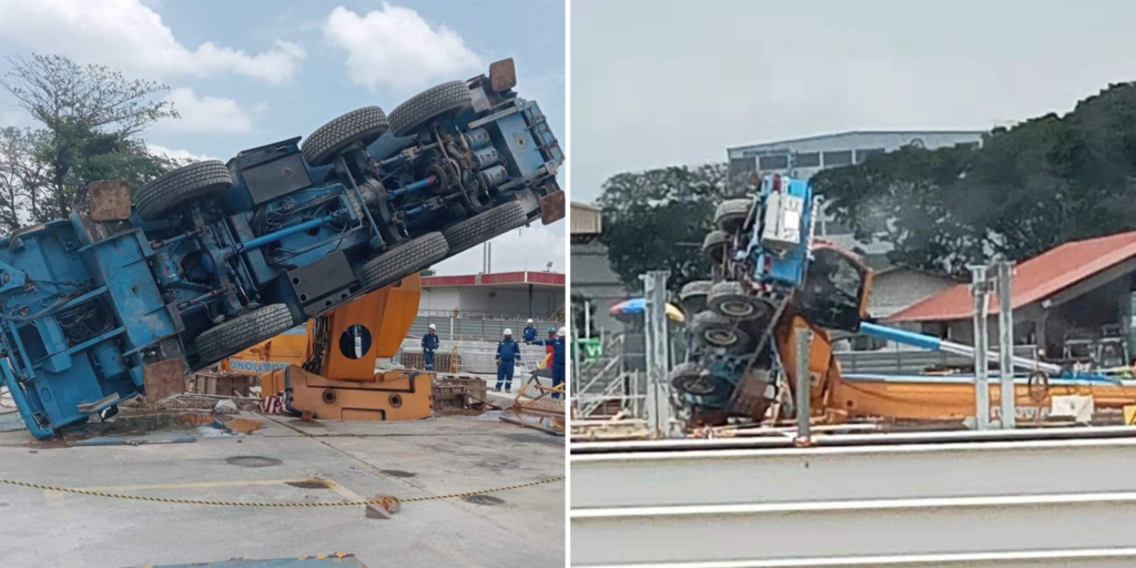 Crane Topples At Boon Lay Project Site, Operator Suffers Minor Abrasions