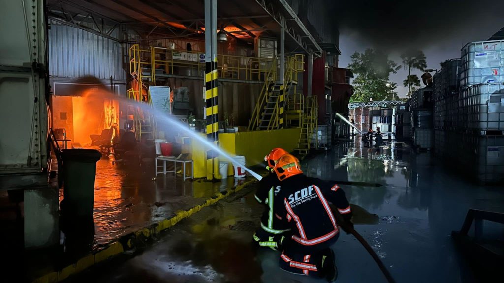 Fire Engulfs Buildings In Tuas South On 13 Mar, 2 Workers Sustain Minor ...