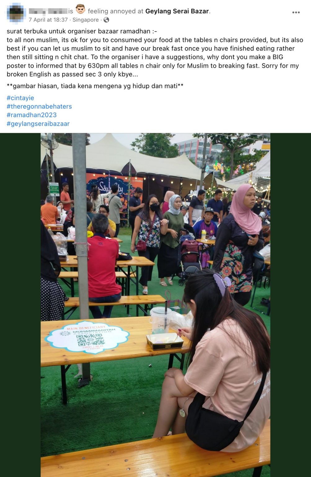 S'pore Man Says Ramadan Bazaar Table Priority Should Go To Those ...
