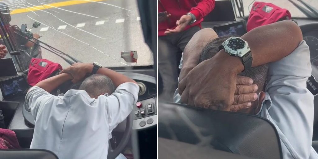 Bus Driver Breaks Down After Jam Brake In Bugis Cracks Windscreen ...