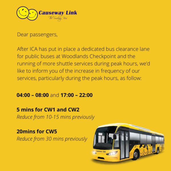 Causeway Link Buses At Woodlands Checkpoint To Be Available More ...