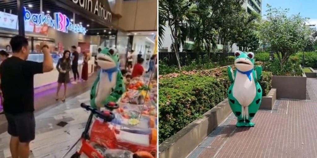 Frog Mascot Roams S'pore After Being Inspired By Douyin Vids, She Loves ...