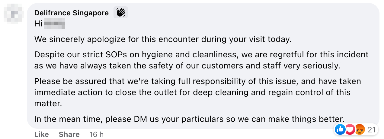 Cockroach Spotted At Lot One Mall Délifrance, Outlet Temporarily Closed ...