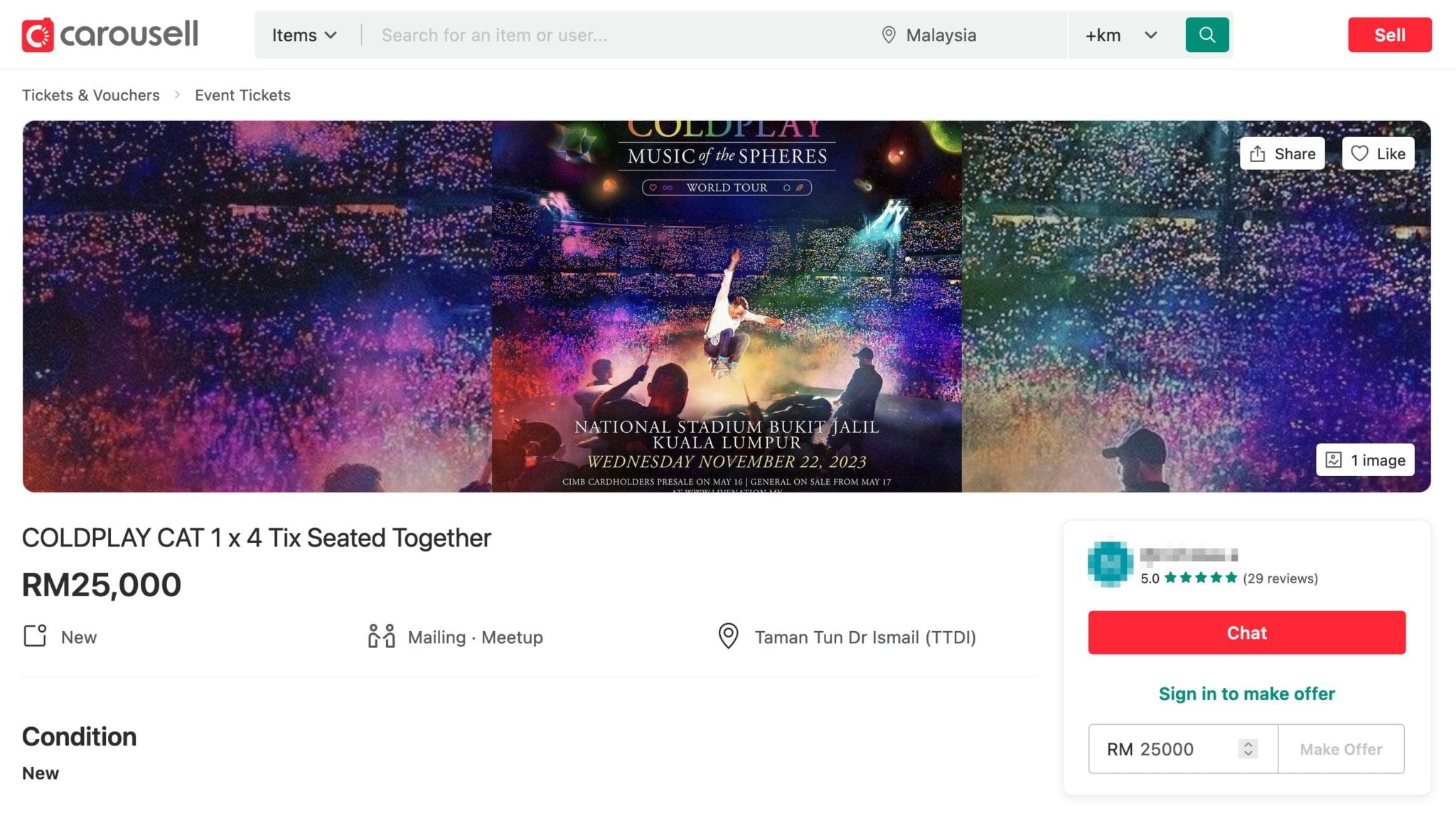 Scalper Lists Coldplay M'sia Concert Ticket For S$13K On Carousell, 34 ...
