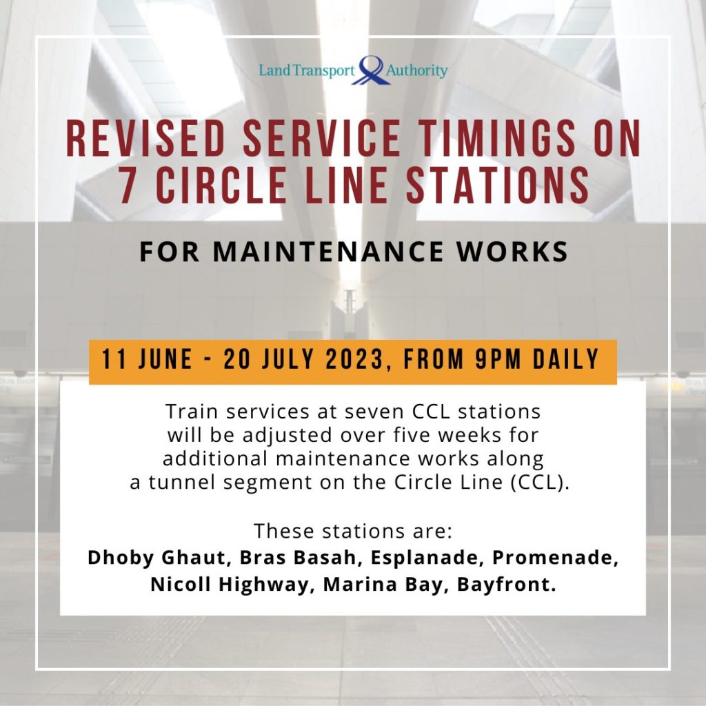 MRT Services At 7 Circle Line Stations Will Experience Delays Of Up To ...